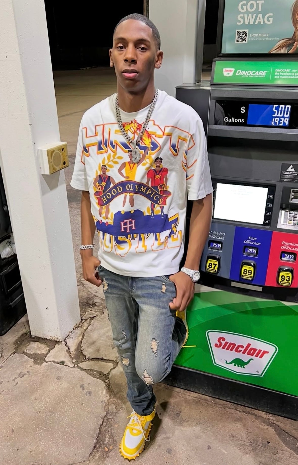 @t99zy Wearing The "Hood Olympics T-Shirt" – Thirsty Hustle